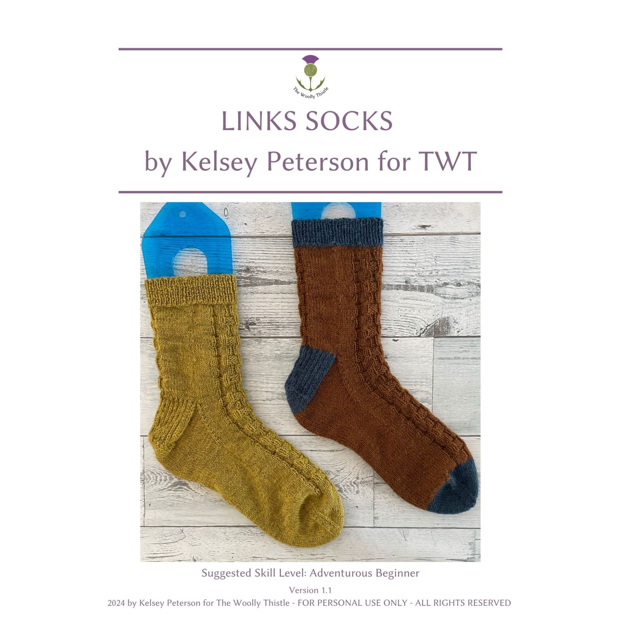 Links Socks by Kelsey Peterson for TWT - Digital Pattern – The Woolly ...