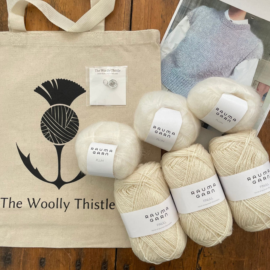 Noor Vest by Tonje Hodne in Finullgarn and Plum – The Woolly Thistle